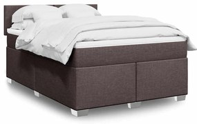Box spring postel s matrací tmavě hnědá 140x190 cm textil 3288179