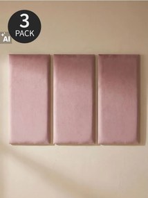 Sinsay - Obdélníkové čalouněné panely 3 pack - pastelová růžová