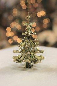 LUX zlatá závěsná ozdoba vánoční stromek 12cm