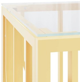 Konferenční stolek 110 x 45 x 45 cm nerezová ocel a sklo - Default Title