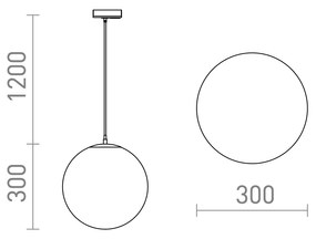 Rendl R13966 závěsné svítidlo LUNA 30 pro jednookruhovou lištu, opálové sklo, chrom, 230V, E27, ø30cm