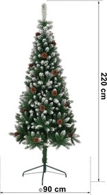 Vánoční stromeček se šiškami NATALE 220 cm zelený