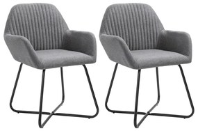 Jídelní židle 2 ks tmavě šedé textil,  249808