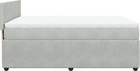 Box spring postel s matrací světle šedá 140x190 cm samet 3290028