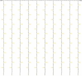 Hobby Line LED světelný závěs do okna, 200 × 200 cm, teple bílá, 200 diod, čirý kabel, IP20 do interiéru, prodlužovací