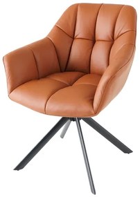 Designová otočná židle Vallerina koňaková