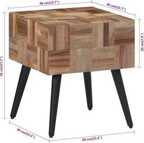 vidaXL Odkládací stolek 40 x 40 x 45 cm masivní recyklovaný teak [358522]