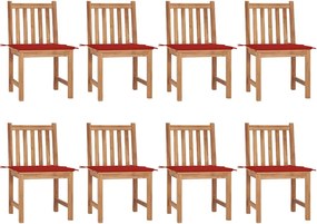 Zahradní židle s poduškami 8 ks masivní teak 3073148