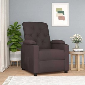 Polohovací křeslo tmavě hnědé textil 339107