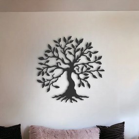 Strom života 11 - kovový obraz na zeď Velikost: 200cm, Barva: Black