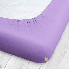 Jersey prostěradlo středně fialové na výšku matrace do 20 cm Velikost: 100 x 200