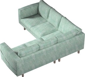 Potah na pohovku IKEA Norsborg rohová 4-místná barva zelená látka pletený vzor, vzorované