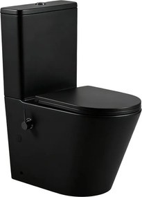 Erga Tina, WC kombi mísa 620x365x820 mm, Rimless + funkce bidetu + toaletní sedátko, černá matná, ERG-V03-TINA-RIM-BID-BK