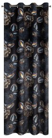 ZATEMŇOVACÍ ZÁVĚS NA KROUŽCÍCH LIMITED COLLECTION PEONIA2 140X250 CM ČERNÁ