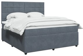 Box spring postel s matrací tmavě šedá 180x200 cm samet 3294707