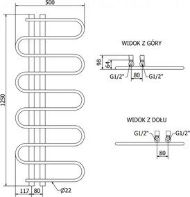 Mexen Kiso, elektrické topné těleso 1200 x 500 mm, 300 W, černá, W114-1250-500-2300-70