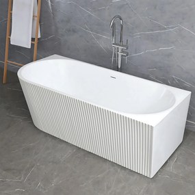 Rea Wenus, akrylová rohová vana 1700x800x575 mm, pravá, bílá s černou odtokovou zátkou, KPL-W6130