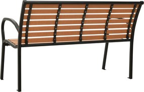 Zahradní lavice černá a hnědá 116 cm ocel a WPC 319579