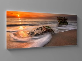 Liox XXL Obraz pláž při západu slunce Rozměr: 250 x 125 cm