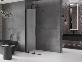 Mexen Velar, sprchová zástěna s posuvnými dveřmi Walk-in 120 x 200 cm, 8mm sklo námraza, černá matná, 871-120-000-33-70