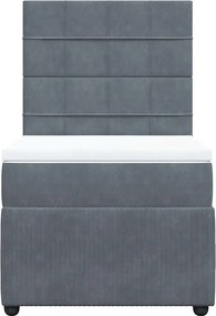Box spring postel s matrací tmavě šedá 90x200 cm samet 3294539
