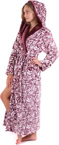 Župan s kapucí Flora mauve wine 39  56 4803 - S