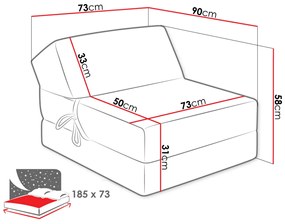 Rozkládací křeslo OTTO - krémové
