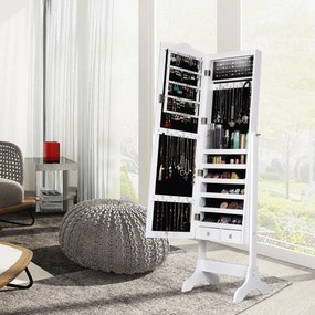 Costway Jewelry Cabinet Organizer na šperky se zrcadlovými dvířky po celé délce