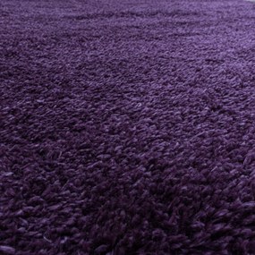 Ayyildiz, Kusový koberec Fluffy Shaggy 3500 lila kruh, 200x200 (průměr) kruh, fialová, ložnice