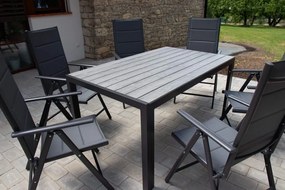 Primažidle.cz Zahradní set Ibiza se 6 židlemi a stolem 150 cm, antracit/šedý