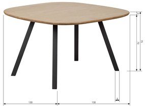 Jídelní stůl balto 130 x 130 cm černý MUZZA