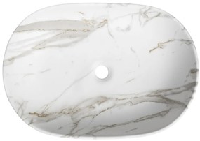 Sapho Sapho, CALEO keramické umyvadlo na desku 60x42cm, bianco carrara, CA590BC