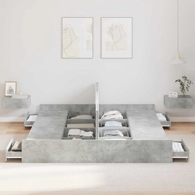 Rám postele s úložným prostorem Betonově šedá 180 x 200 cm 3335272