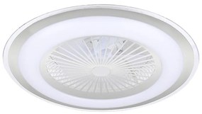 LED Stmívatelné stropní svítidlo s ventilátorem ZONDA LED/48W/230V stříbrná + DO