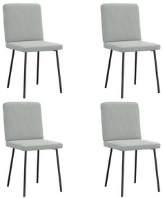 Jídelní židle 4 ks světle šedé samet 3315286