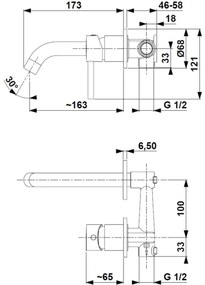 KFA Armatura 5039-810-31 - Umyvadlová baterie pro podomítk. instalaci MOZA zlatá