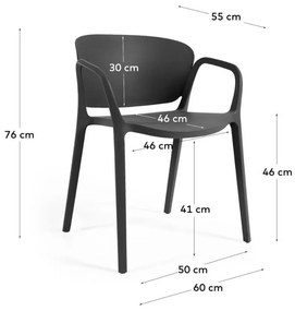 Černá plastová zahradní židle Kave Home Ania