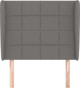 Čelo postele typu ušák tmavě šedé 103x23x118/128 cm textil 3117947