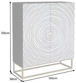 Designová vysoká komoda Talitha 120 cm černá / bílá