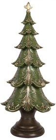 Vánoční dekorace zelený zdobený stromek - Ø 18*41 cm