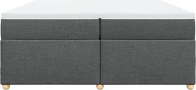 Box spring postel s matrací tmavě šedá 200x200 cm textil 3285402