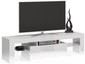 TP Living TV stolek DEKO RTV 140CM bílý lesk/sklo