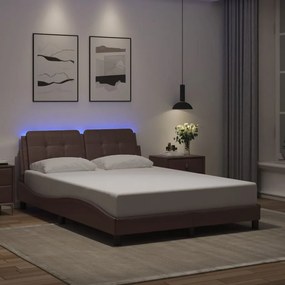 Rám postele s LED bez matrace Zadar hnědý 120 x 200 cm 3214098