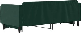Válenda s přistýlkou tmavě zelená 90 x 200 cm samet 3197065