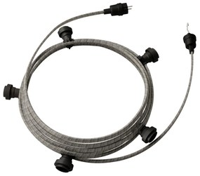 creative cables Hotový světelný řetěz LUMET 7,5 m je sestavený z 5 černých objímek, háčku a zástrčky Barva kabelu: Žlutá - CM10