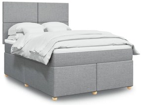 Box spring postel s matrací světle šedá 140 x 200 cm textil 3293596