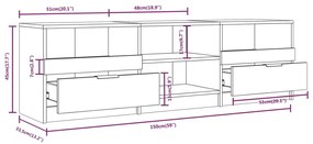 TV skříňka dub sonoma 150 x 33,5 x 45 cm kompozitní dřevo - Default Title