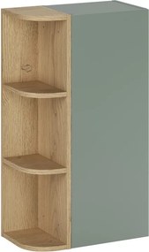 Závěsná koupelnová skříňka Aster 45 cm zelená/dub cremona