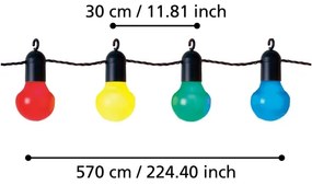 Eglo 900212 - LED Venkovní dekorační řetěz FROSOLONE 20xLED/0,064W/31V IP44