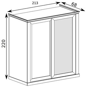 Antica K | šatní skříň A211 | 213 cm | kraft zlatý
